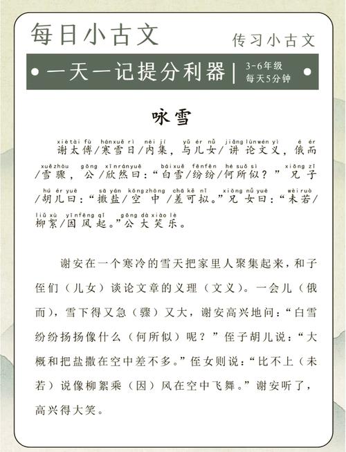 咏雪文言文翻译截图