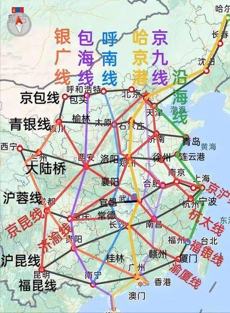 中国最新铁路线路图图标