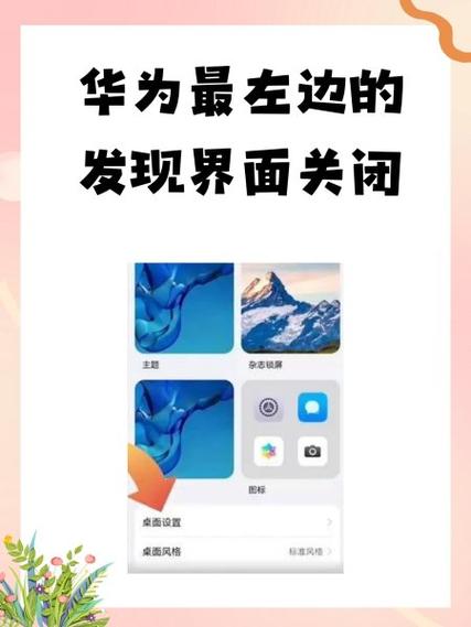 华为手机关闭左滑发现页图标