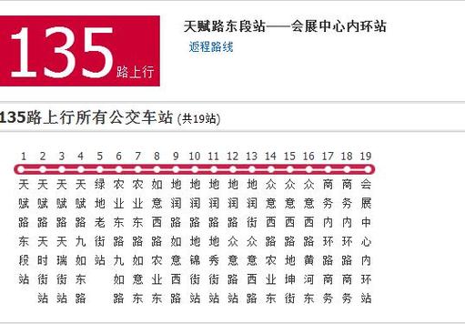 135路公交车路线图标