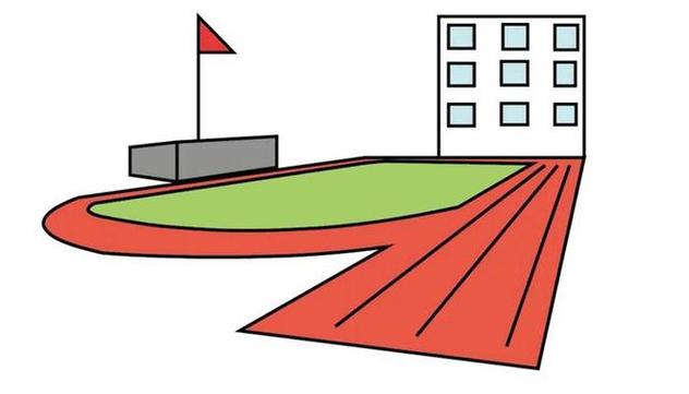 校园跑道简笔画