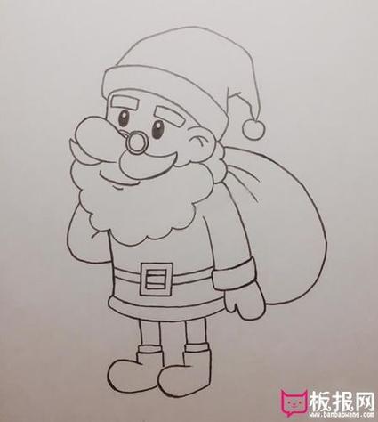 画简单的圣诞老人