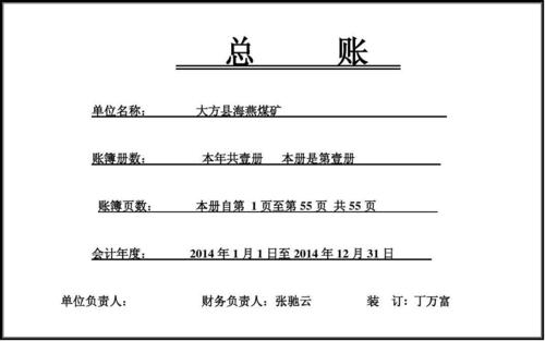 打印总账和明细账封面截图