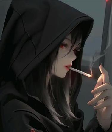 抽烟女头像高冷霸气图标
