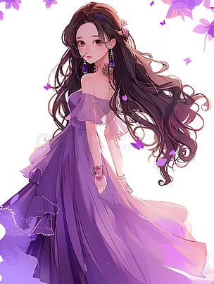喜欢紫色的女孩子的心理图标