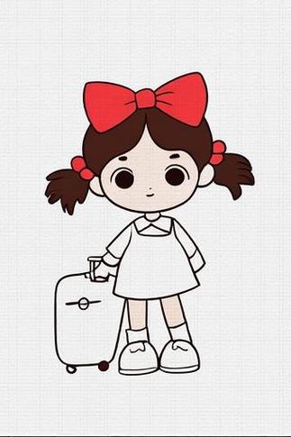 卡通画可爱少女图标