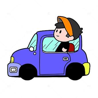小汽车里面坐人的简笔画