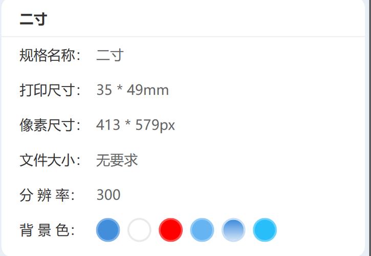 2寸照片尺寸图标