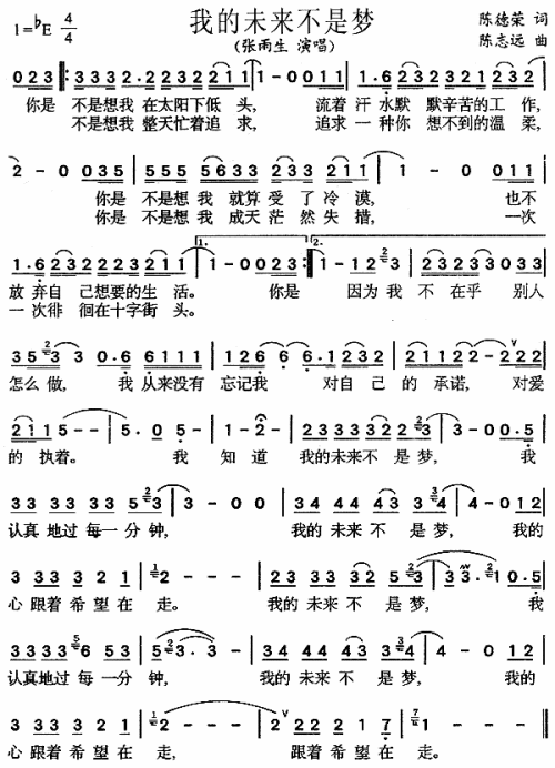《我的未来不是梦》歌词图标