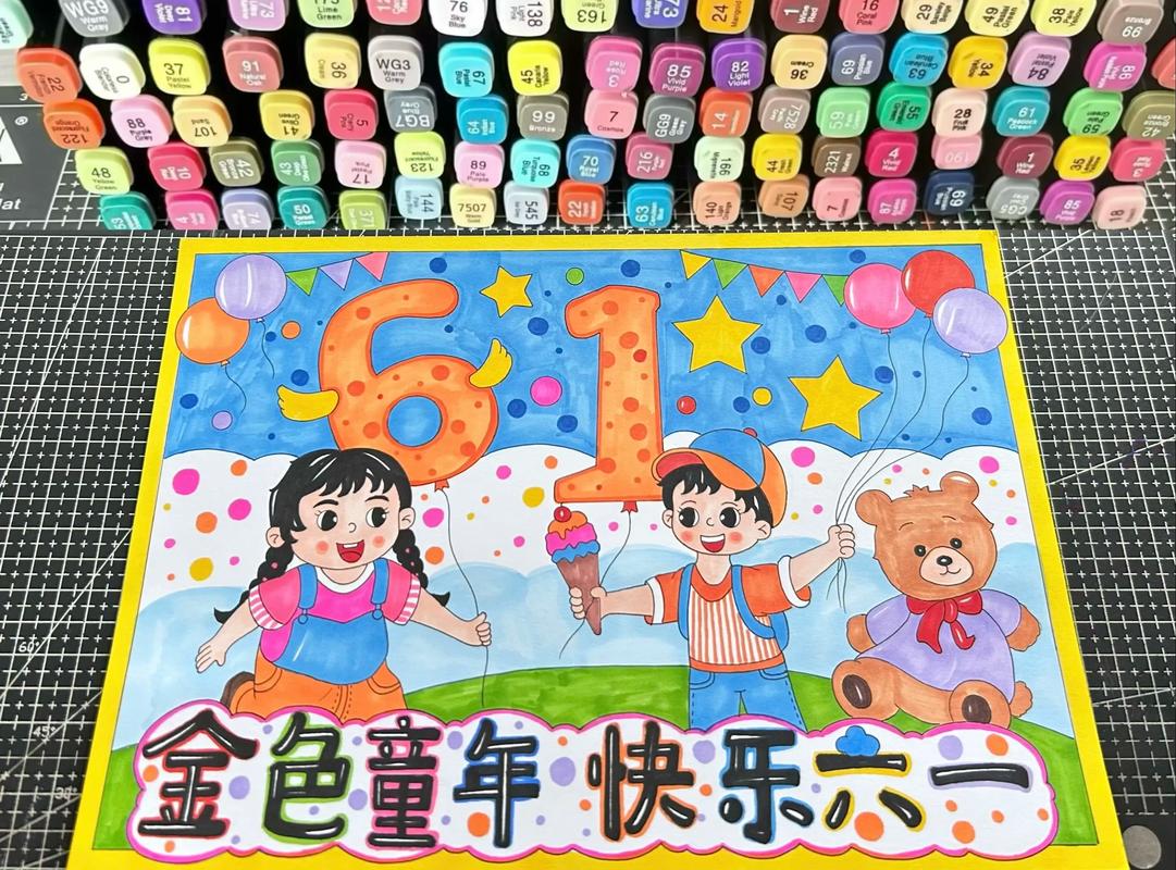 闪光马克笔手六一画法简单又漂亮截图