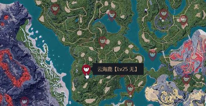 幻兽帕鲁云海鹿位置攻略图标