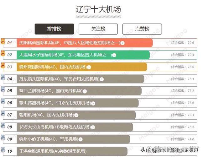 中国十大机场排行榜图标