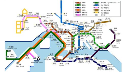 香港地铁路线图英文版图标