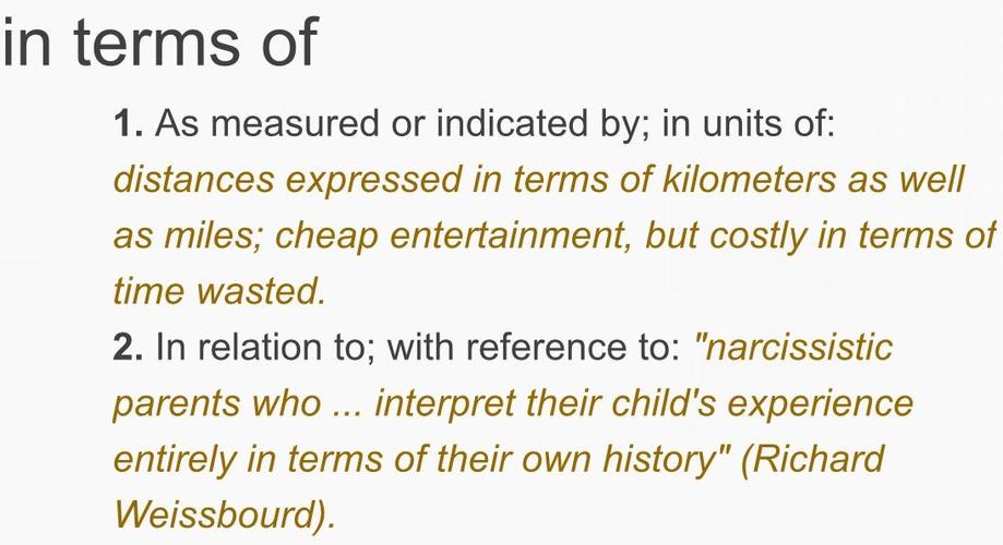 in terms to