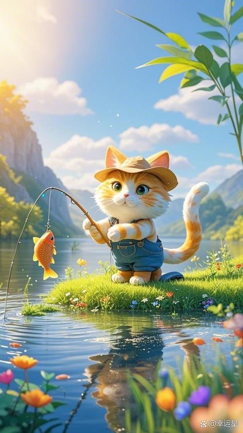猫猫爱钓鱼图标
