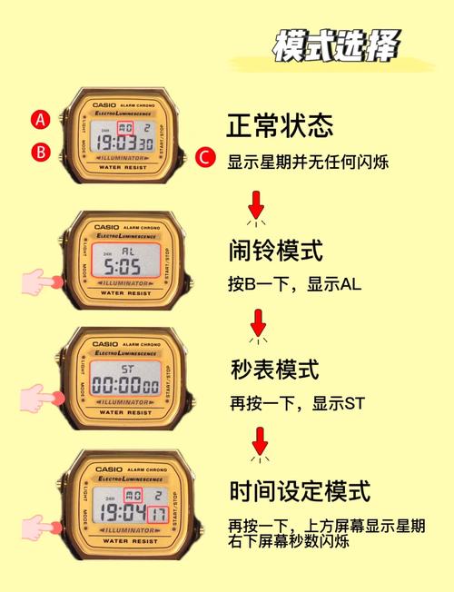 卡西欧a键调不了时间图标