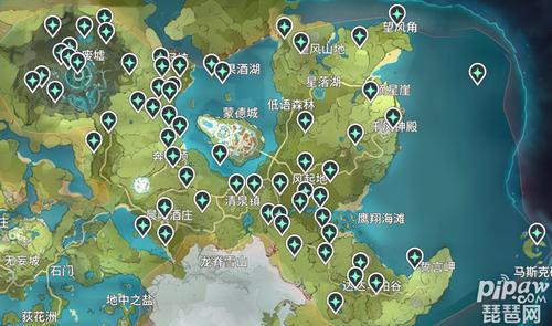原神风神瞳位置大全图标