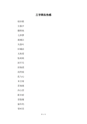三个字心痛绝望的网名图标