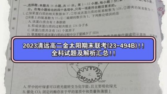 金太阳高二期末图标