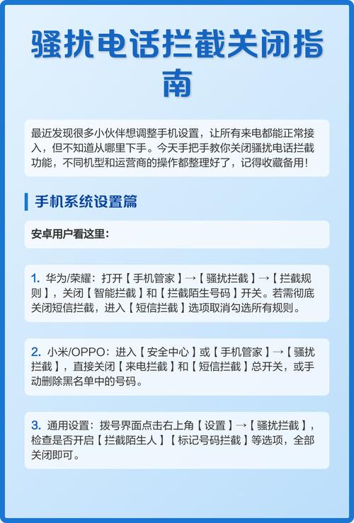 骚扰拦截怎么彻底关闭截图