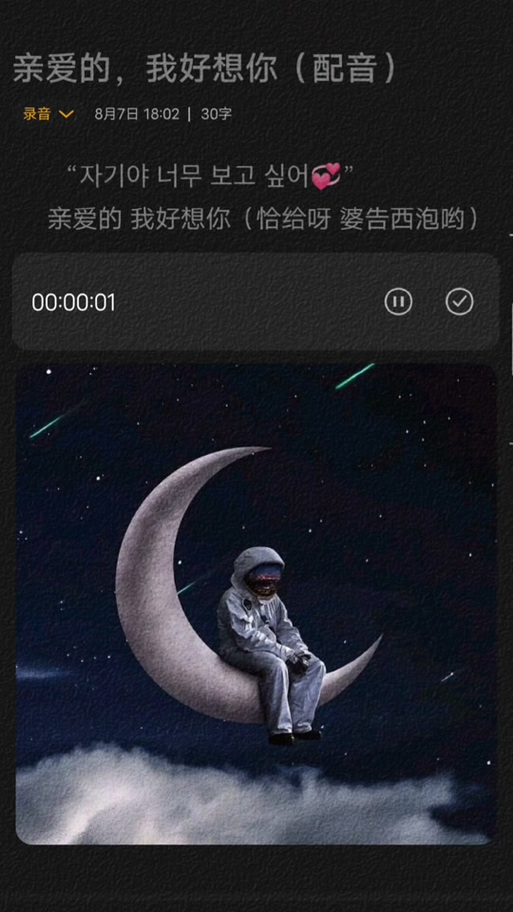 亲爱的我好想你韩语音译图标