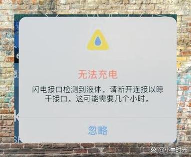 无法充电,因为闪电接口检测到液体图标