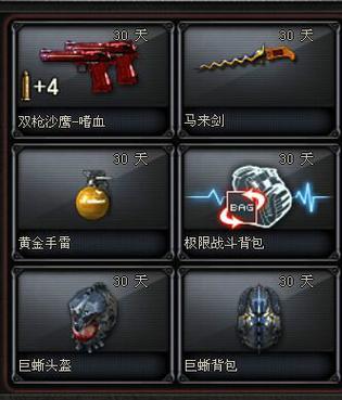 cf道具卡奖励列表截图