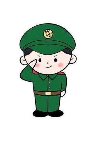 军人敬礼的表情符号图标