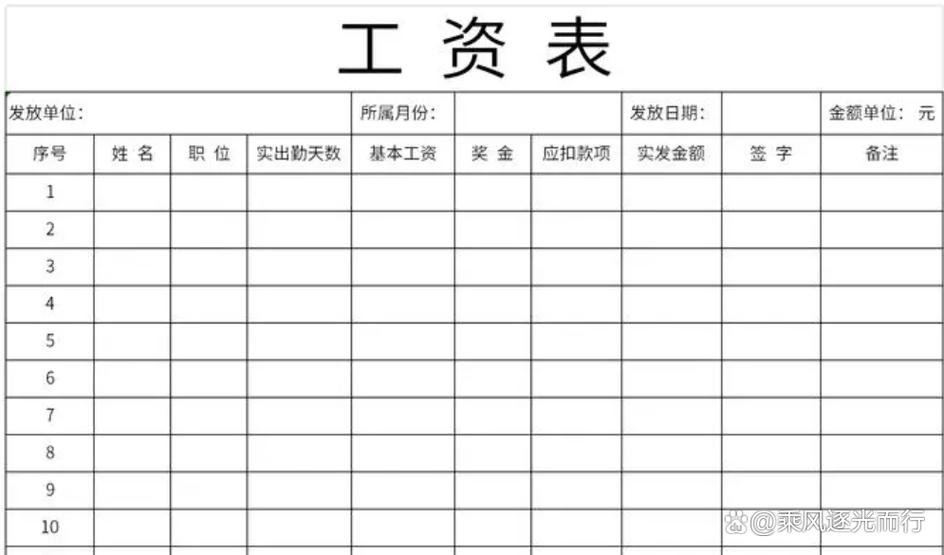 普通员工工资表图标