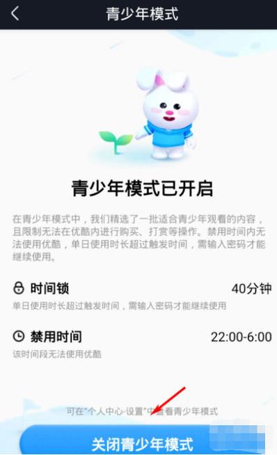 优酷青少年模式改时间图标