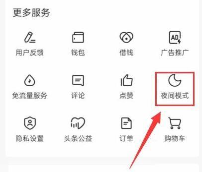今日头条极速版的夜间模式