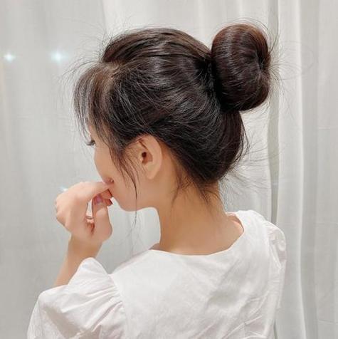 真人头像女侧脸丸子头图标