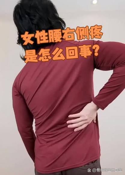 女性右侧腰部疼痛图标