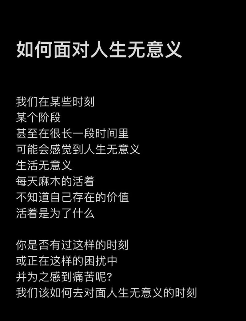 当一个人找不到生存的意义截图