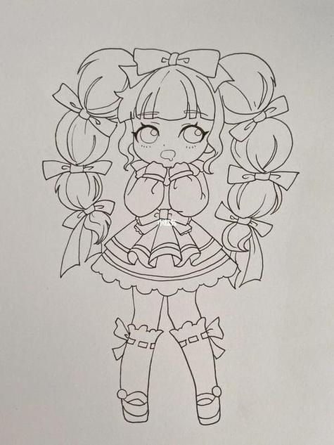 简笔画人物少女 可爱图标