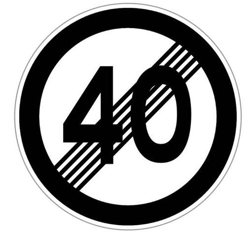 黑色的限速40标志牌图标