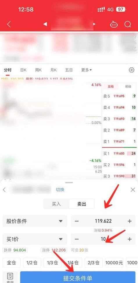 同花顺如何设置条件单图标