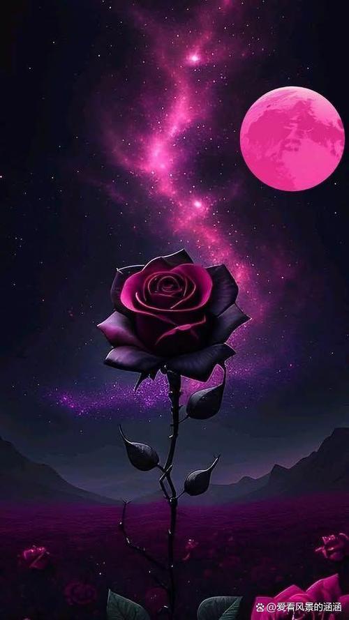 月光下的玫瑰花
