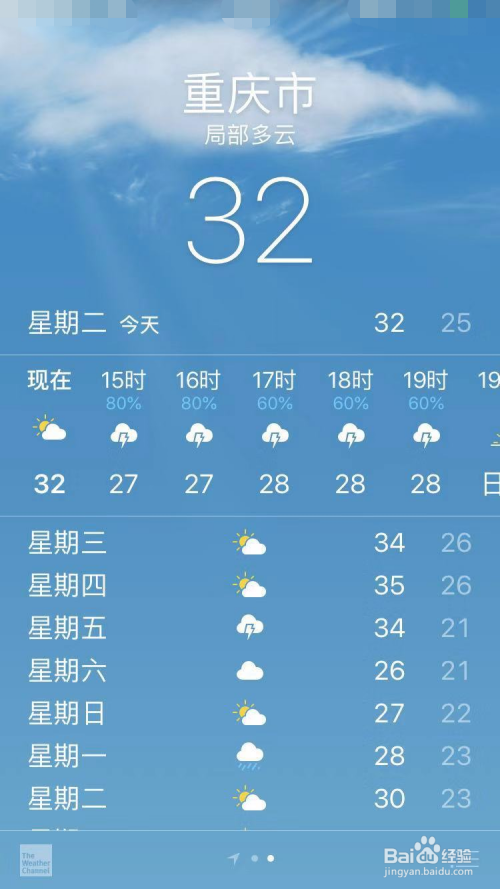 苹果手机天气预报桌面显示设置图标