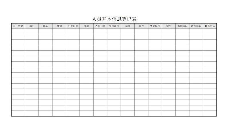 员工登记表(通用版)截图
