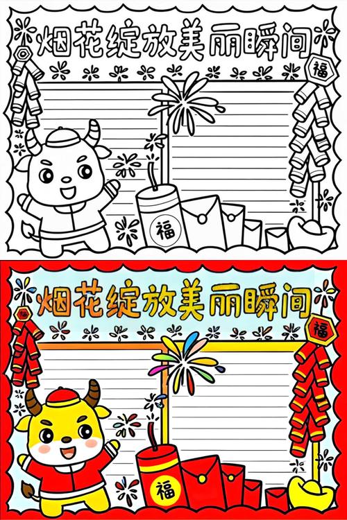 手抄报烟花简单又漂亮图标