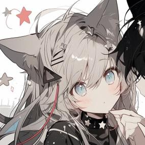 二次元猫耳系的情侣头像图标