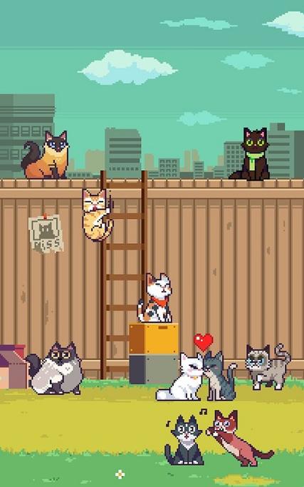 像素风格的猫咪闯关游戏