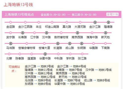 上海13号线最新时刻表图标