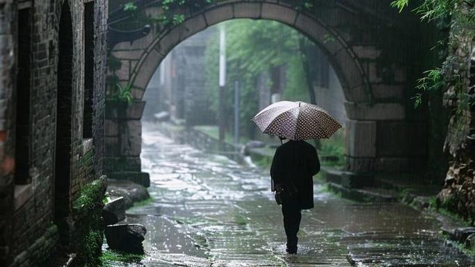 人在雨中行走的图片图标