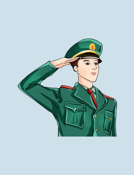 向军人致敬表情包图标