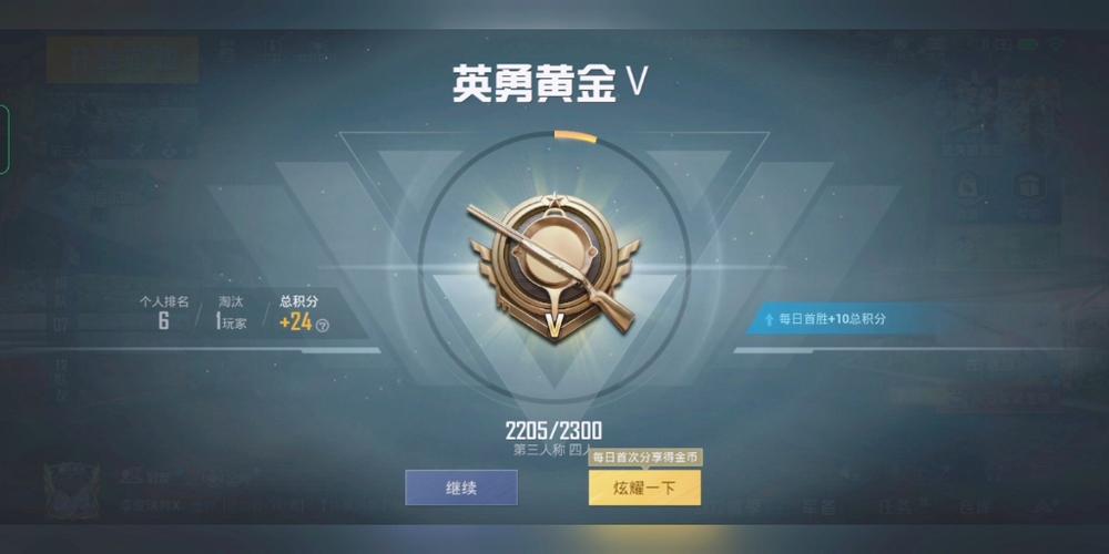 和平精英英勇黄金段位分哪五级图标