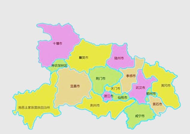 湖北省地图各市县图标