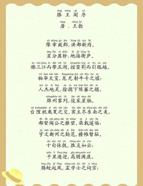 《滕王阁序》注音版图标