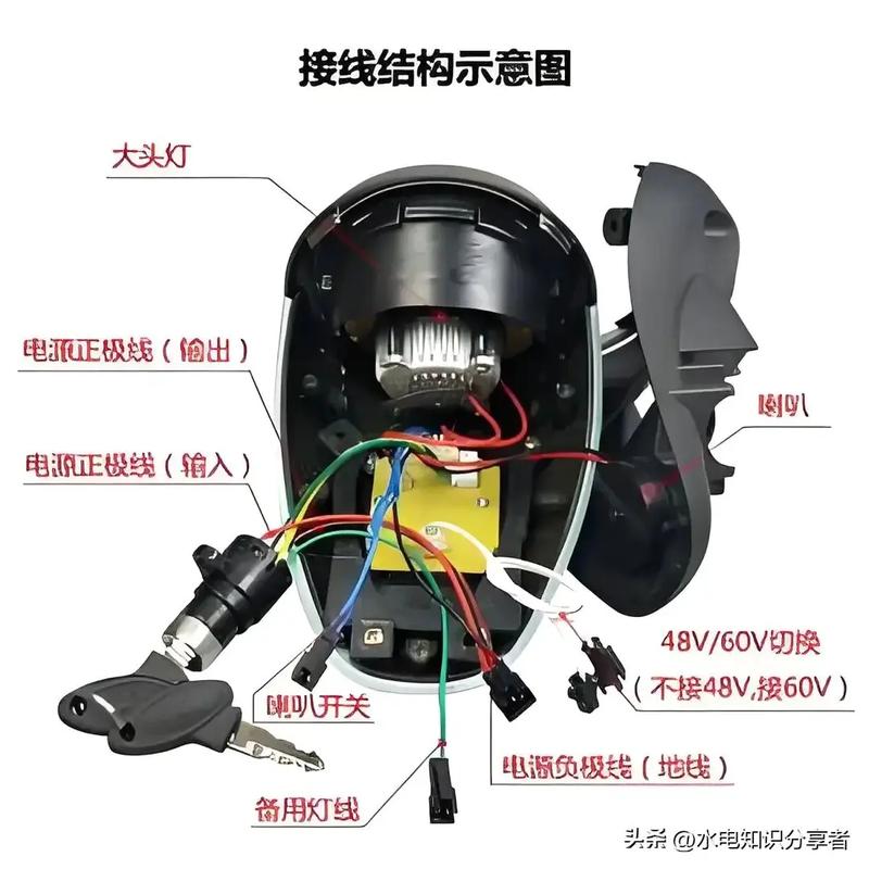 电动车钥匙开关接线图图标